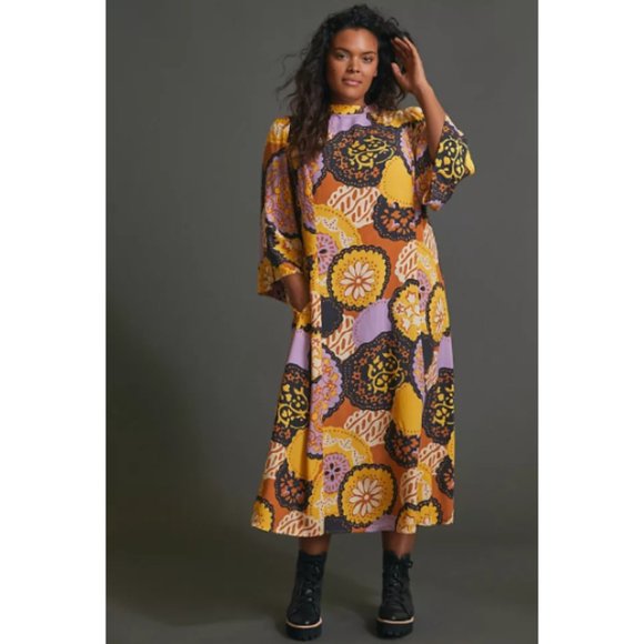 Anthropologie | Dresses | Nwt Anthropologie Angelique Retrochic Maxi ...